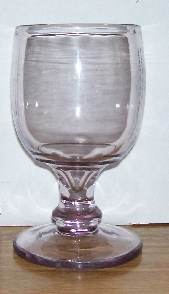 Large Vintage Purple Goblet Very Thick Glass In By Claynfaye