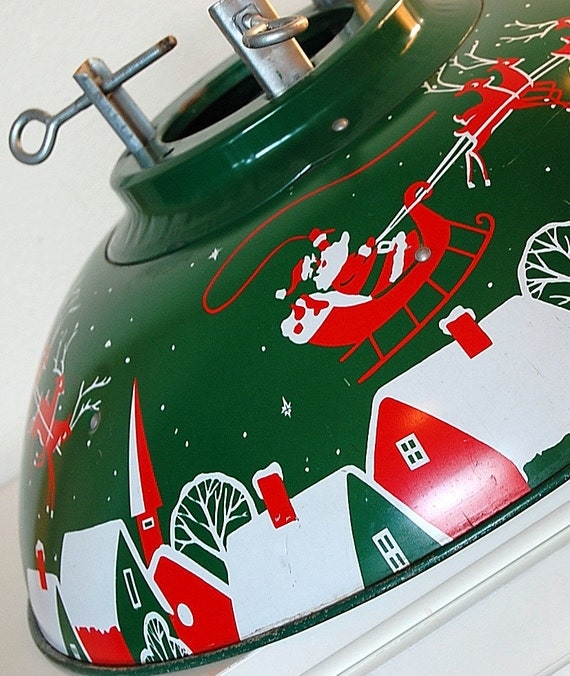 Vintage Retro Metal Christmas Tree Stand Dome By Sacklunchtime