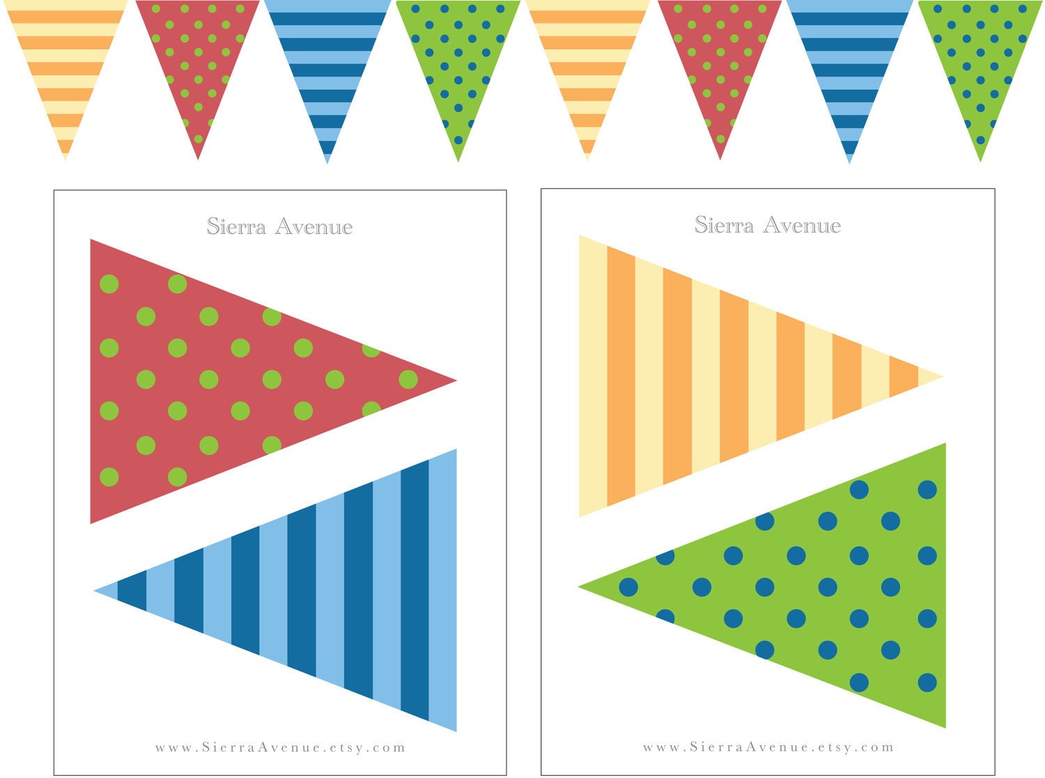 Printable Birthday Banner Flags-Dinosaur Birthday by SierraAvenue
