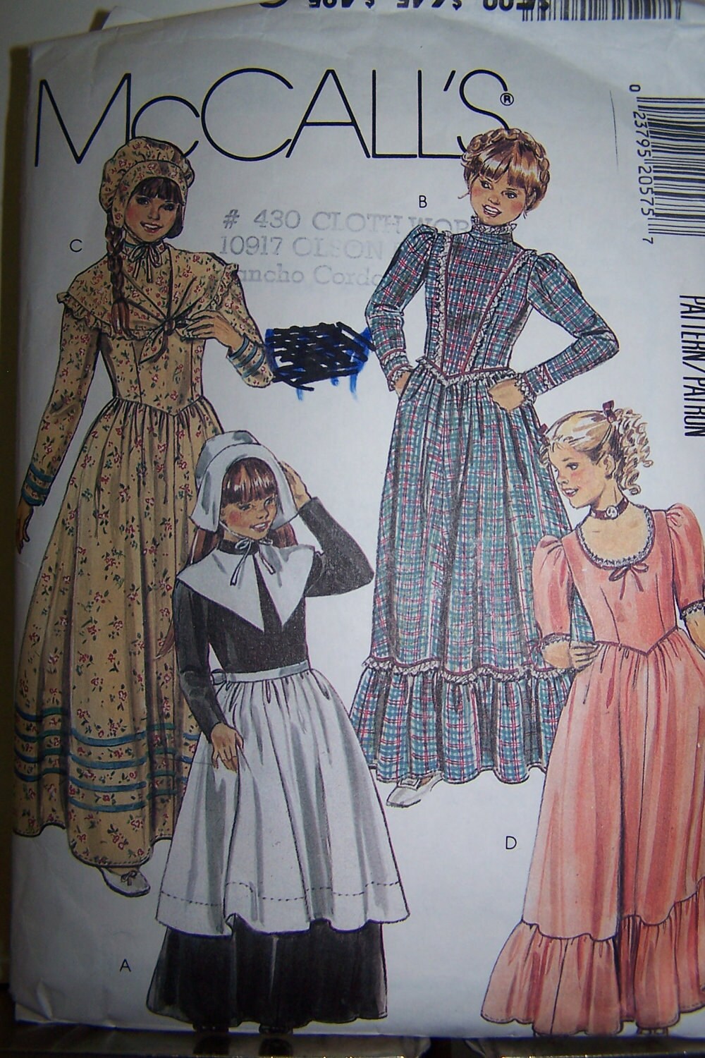 Items Similar To Historical Dress Costume Sewing Pattern Girls 