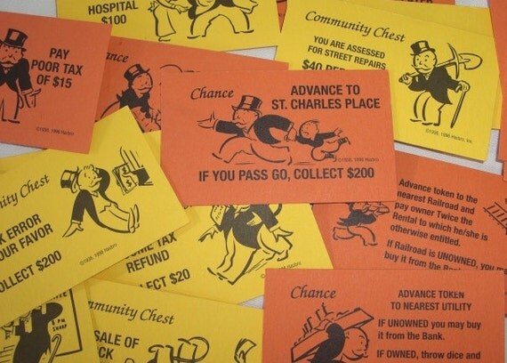 Monopoly Chance And Community Chest Cards 32 By Viciousvintagechic