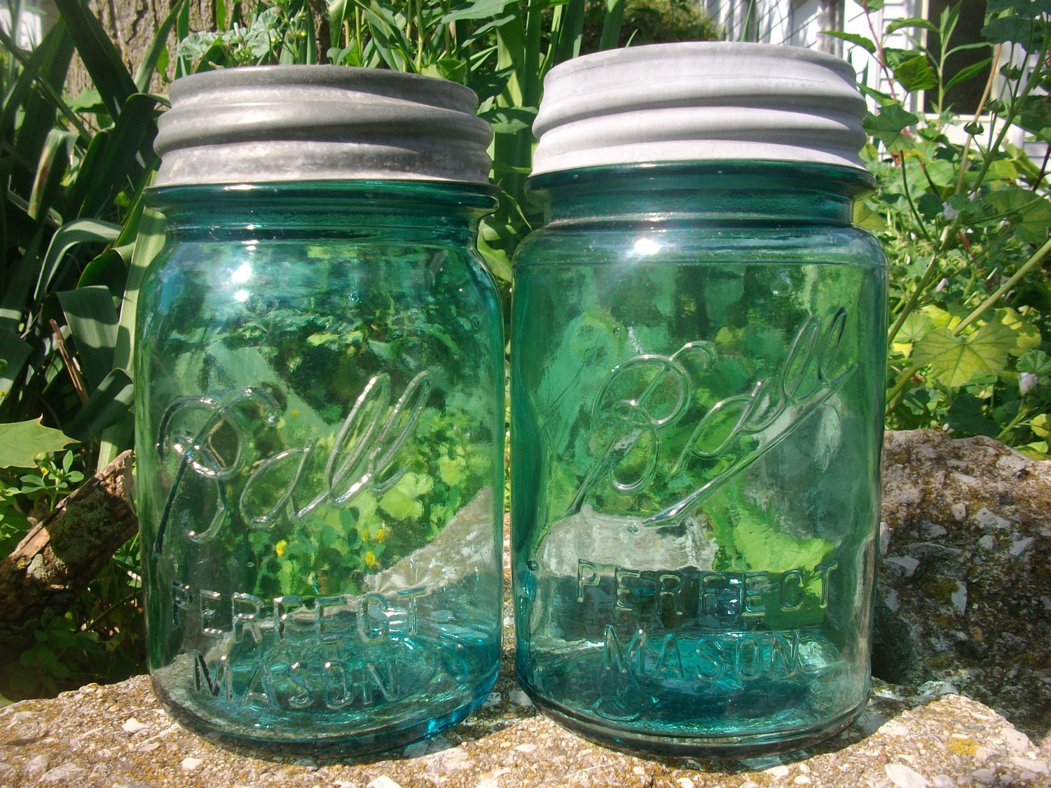 10 Vintage BLUE Pint Mason Fruit Jars by MasonJarsbyMLJones 10 Vintage BLUE Pint Mason Fruit Jars by MasonJarsbyMLJones