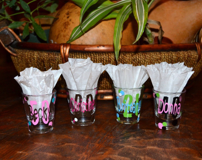 Items Similar To Shot Glass 21st Birthday 30th 40th 50th Personalized With Vinyl On Etsy