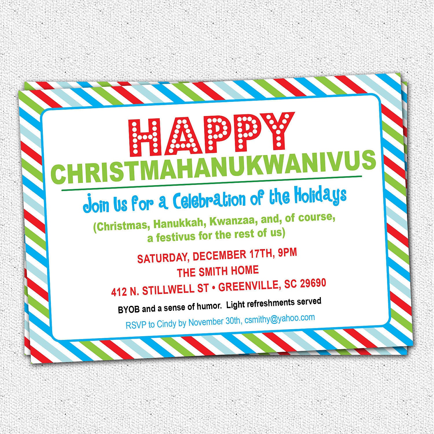 Items Similar To Funny Christmas Holiday Party Invitation 