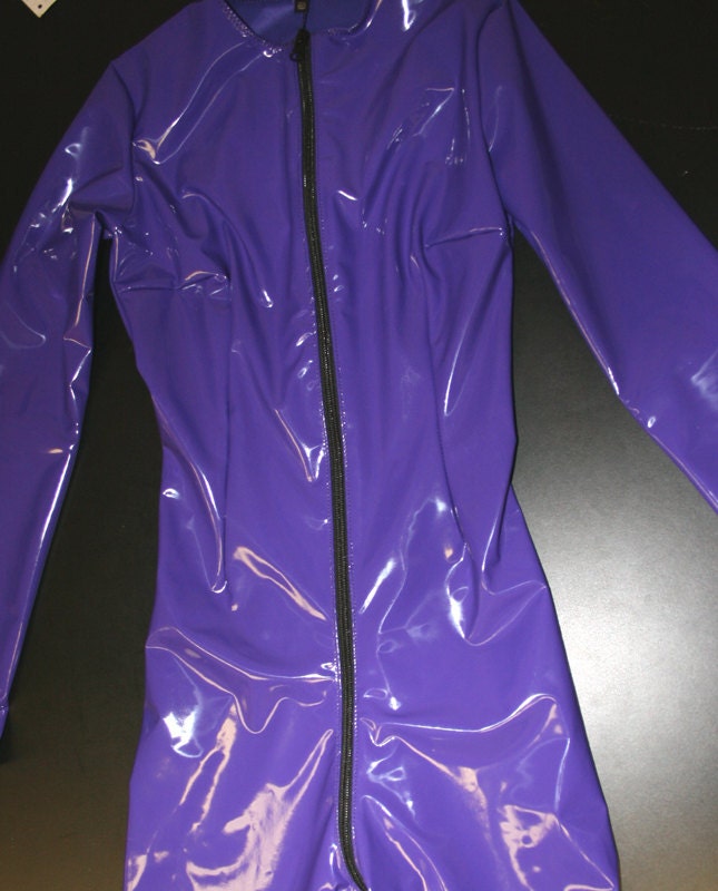 Xs Purple Pvc Catsuit With Long 36 Zipper From By Artificeclothing