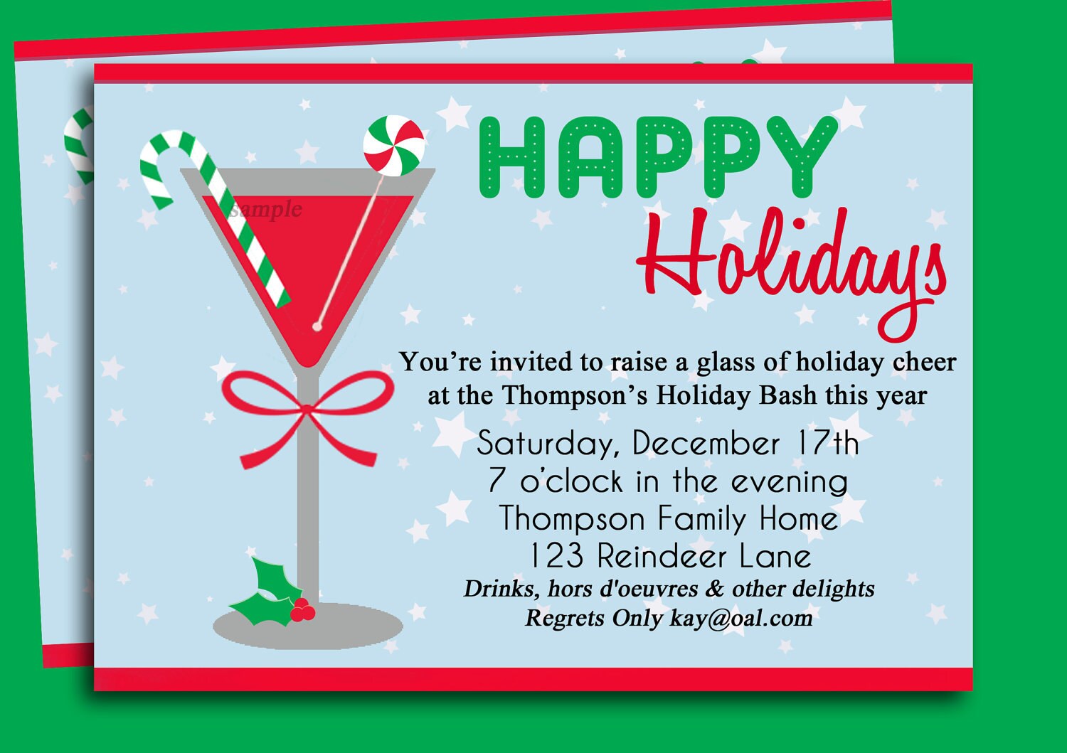 Items Similar To Christmas Cocktail Party Invitation Printable 