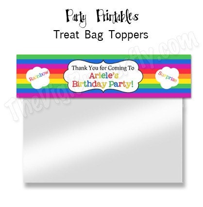 Printable Bag Toppers Rainbow