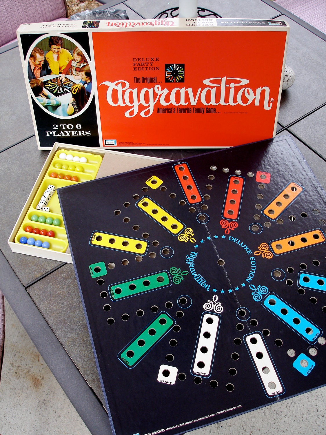 1970 Aggravation BOARD GAME Deluxe Party Edition By Nutmegvintage