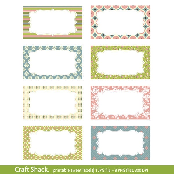 Printable Sweet Labels Print Your Own Labels By Craftshackdesign