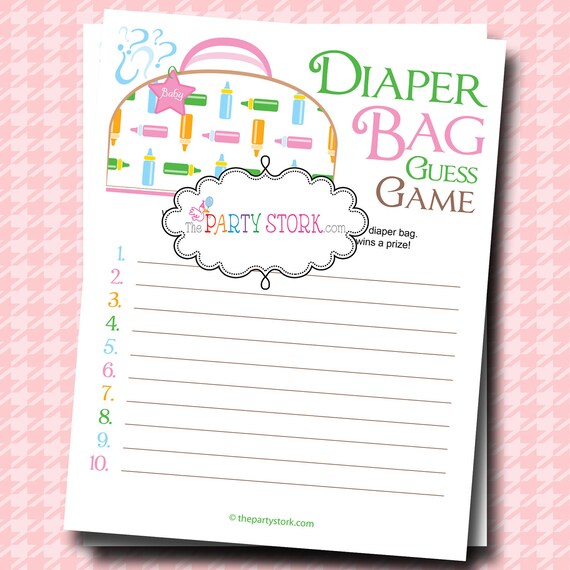 Baby Shower Games Unique Diaper Bag Guess Game By Thepartystork Baby Shower Games Unique Diaper Bag Guess Game By Thepartystork