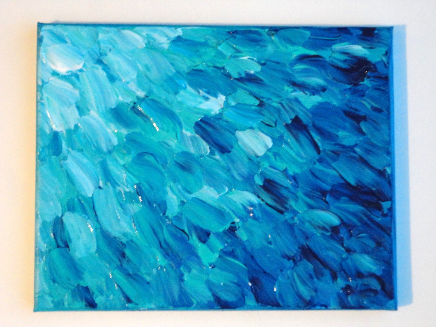 SALE Original Acrylic Painting Peacock Blue Fish by EbiEmporium SALE Original Acrylic Painting Peacock Blue Fish by EbiEmporium