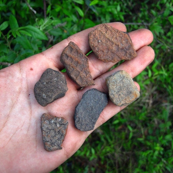 Native American Pottery Shards 6 W Designs From By Sefossilco