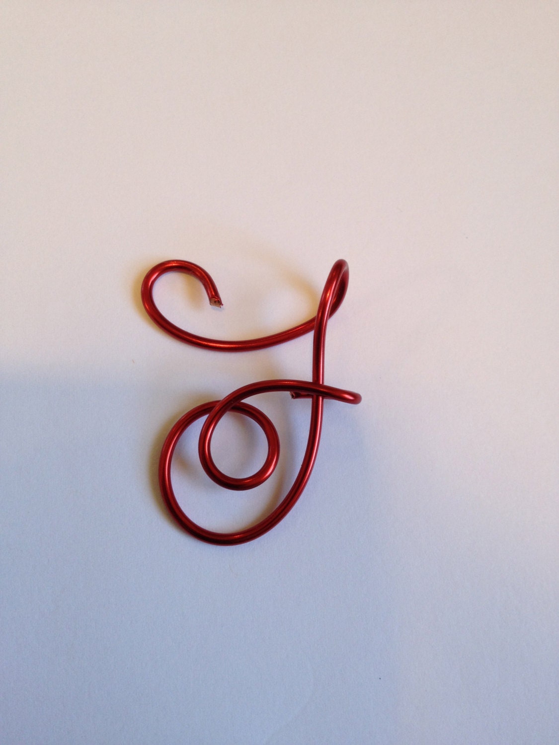 Letter F Cursive Capital F Red Wire Lilyb444 Etsy By Lilyb444