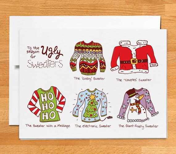 Ugly Sweater Christmas Card 6 Pack By PraxisDesignStudio On Etsy Ugly Sweater Christmas Card 6 Pack By PraxisDesignStudio On Etsy