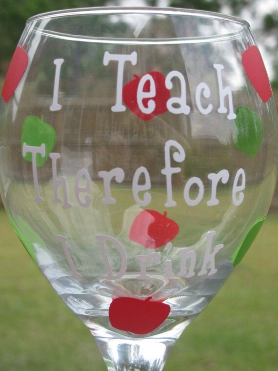 Teacher Wine Glass Personalized I Teach By Simpleandsassyts