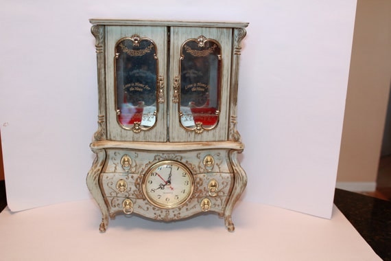 Vintage Music Jewelry Box with clock. French by 2girlfriends Vintage Music Jewelry Box with clock. French by 2girlfriends