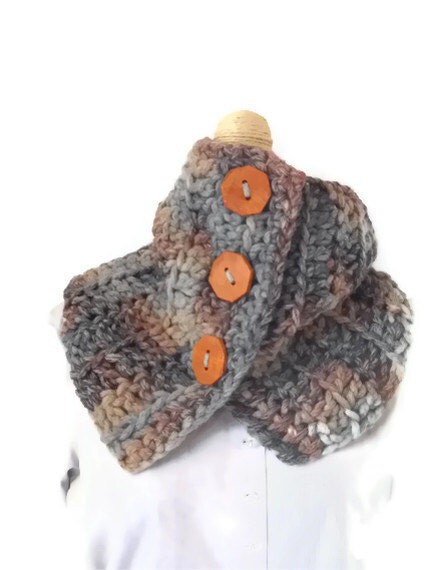 Crocheted Neck Warmer Cowl Wrap Chunky Texture By Krisswool