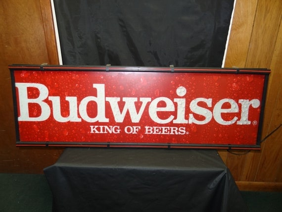 Rare Budweiser King Of Beers Lighted Sign By Blackcatantiquescoll