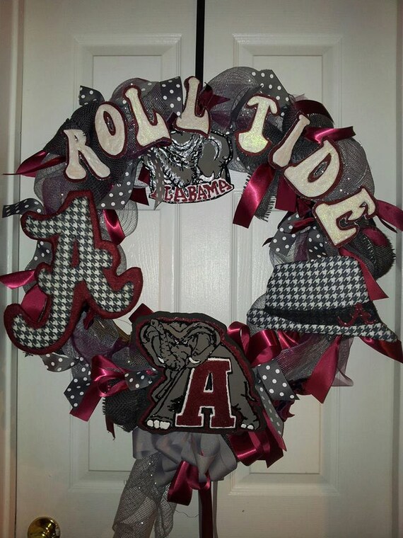 University Of Alabama Roll Tide Door Wreath By Autumnsoriginals