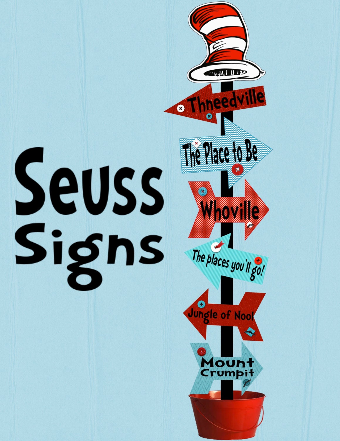 Seuss Signs Arrows Decoration Printable Digital By Topsandbottles