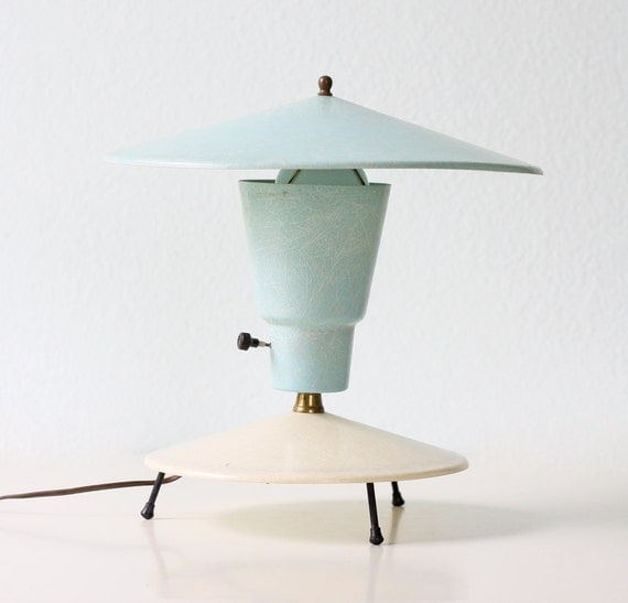 Retro Fiberglass Lamp With Shade By Bellalulu On Etsy