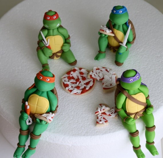 Fondant TMNT Cake Topper 4Figure Set By KimSeeEun On Etsy