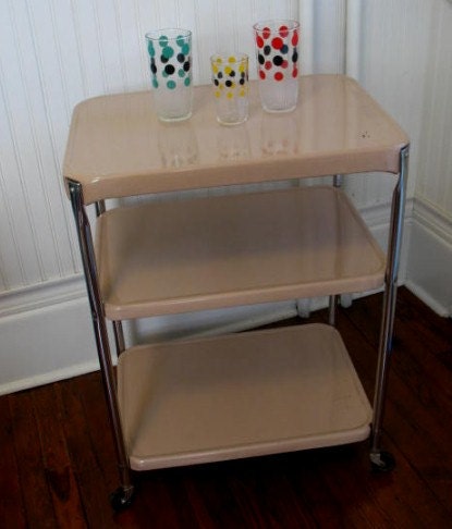 Vintage Cosco 3 Tier Rolling Metal Cart By Sunporchonlilaclane