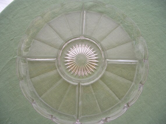 Vintage Pressed Glass Divided Relish Tray 5 By Anniesvintageredone