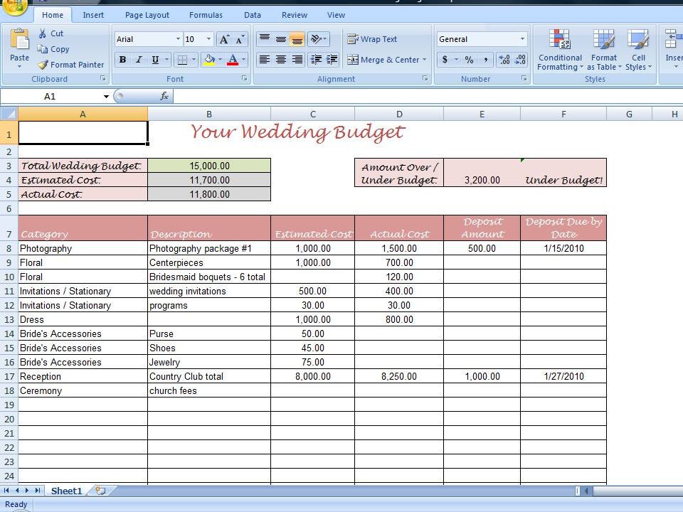 Simple Wedding Budget Worksheet Printable By TimeSavingTemplates Simple Wedding Budget Worksheet Printable By TimeSavingTemplates