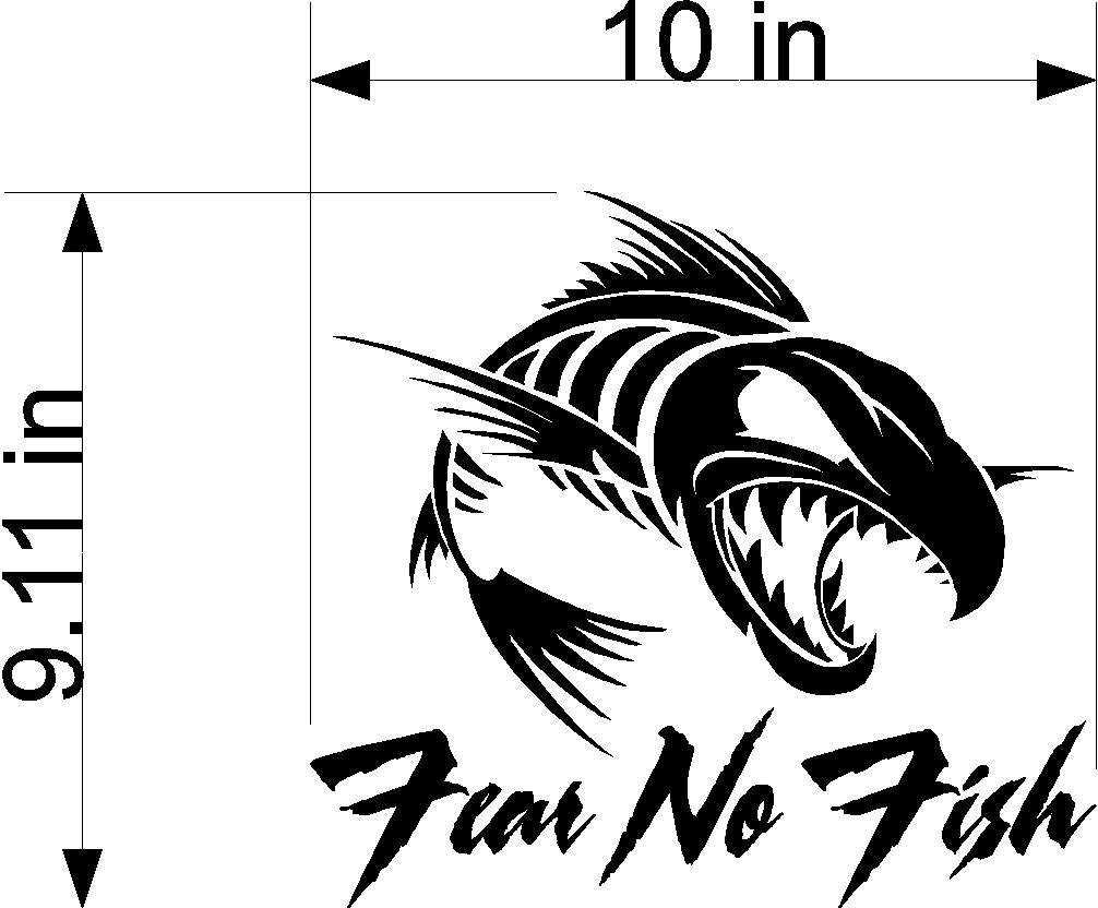 Items similar to 10in Bone Fish Fear No Fish Fishing Skull Sticker ...