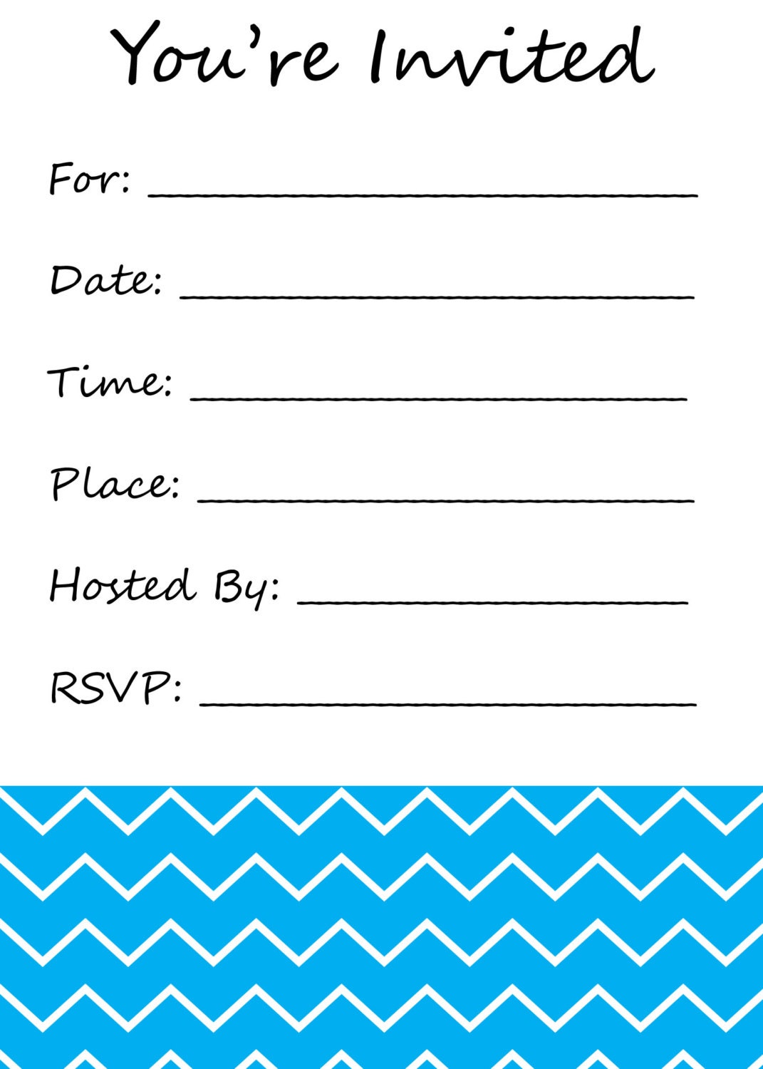 You re Invited Fillintheblank Invitation Chevron By HalfMoonPrints