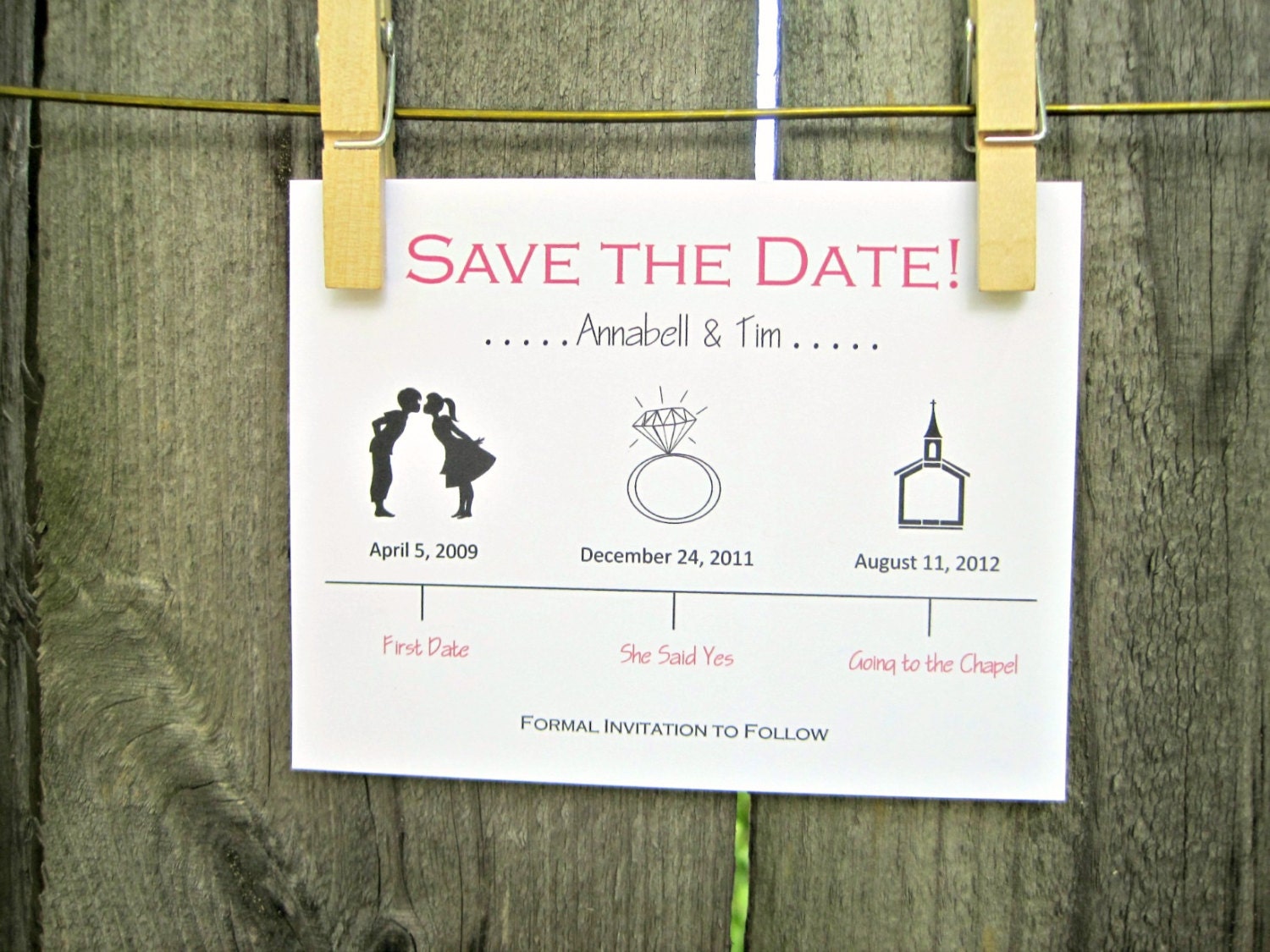Timeline Save The Date Wedding Card By OneTenStationery On Etsy