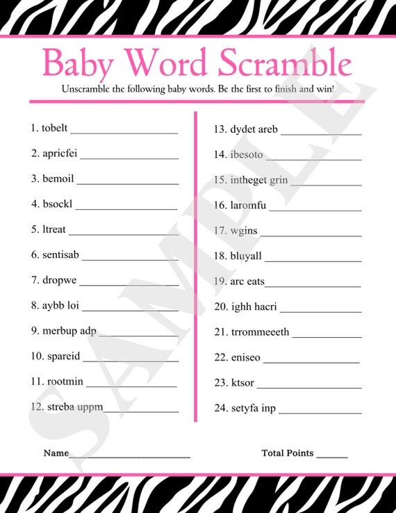 Baby Shower Games Printable With Answer Key Free Printable Baby 