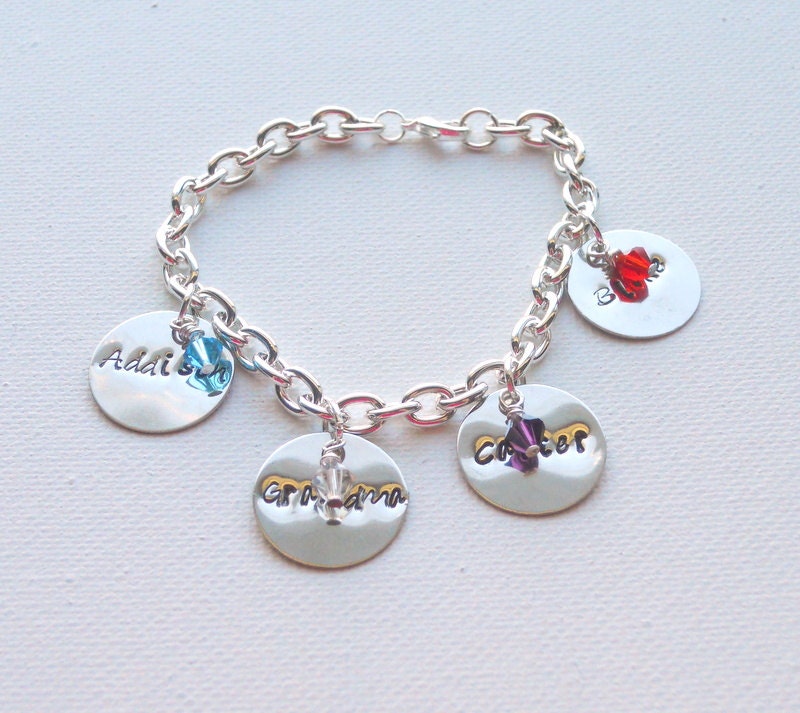 Personalized Charm Bracelet Grandma Bracelet by BlueEyedJewelsTX Personalized Charm Bracelet Grandma Bracelet by BlueEyedJewelsTX