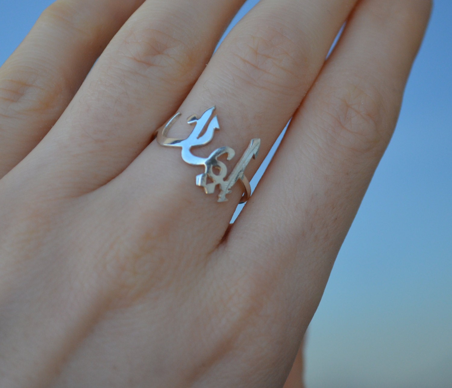 Sterling Silver Arabic Name Ring Arabic Ring By MinimalistDesigns