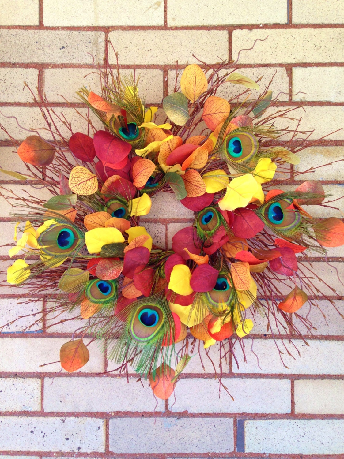 Sale Peacock Feather Wreath Swag By Theflirtyfeather On Etsy
