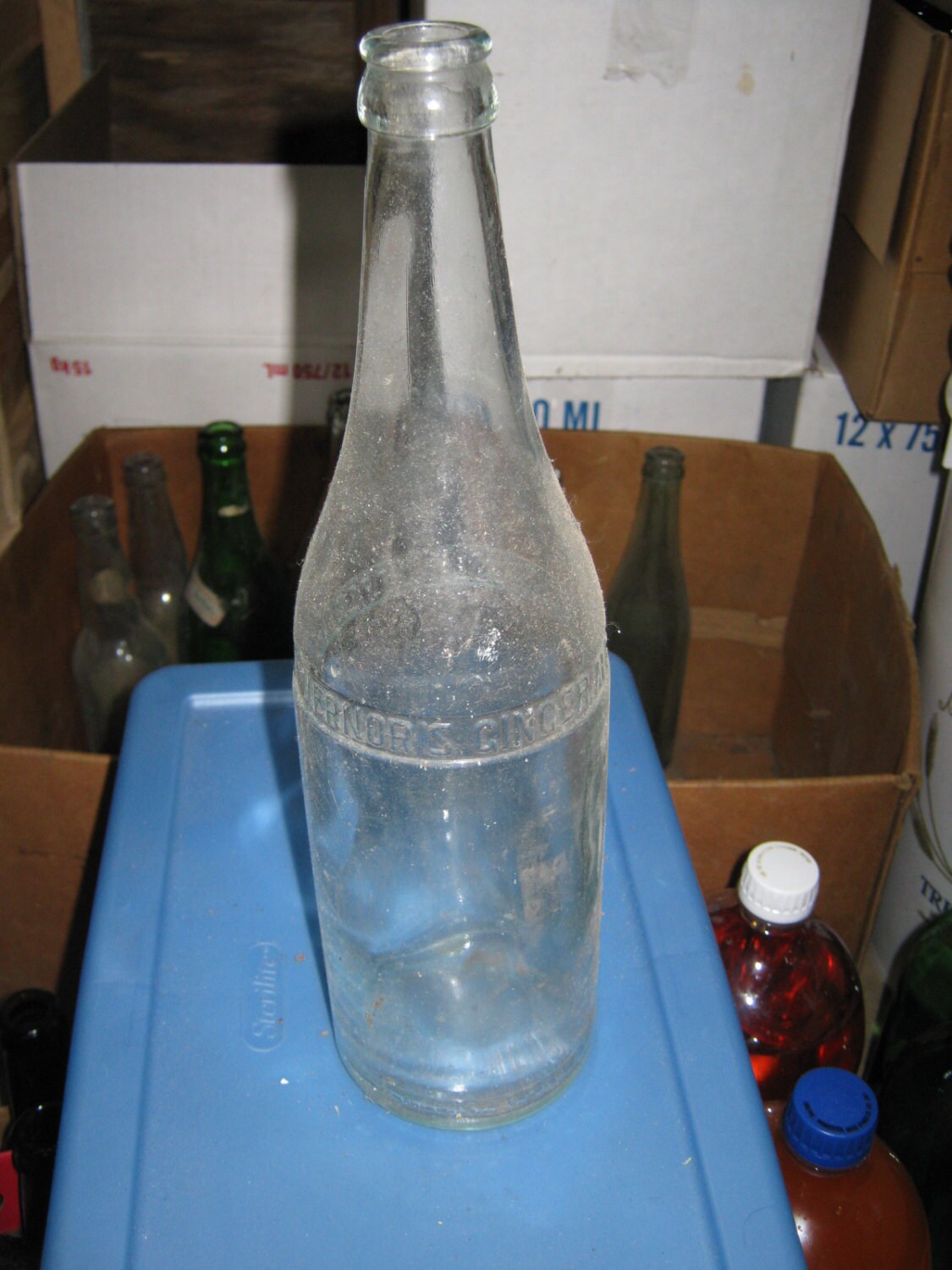 Vintage Vernors Ginger Ale Bottle Clear By Chrispapplesantiques