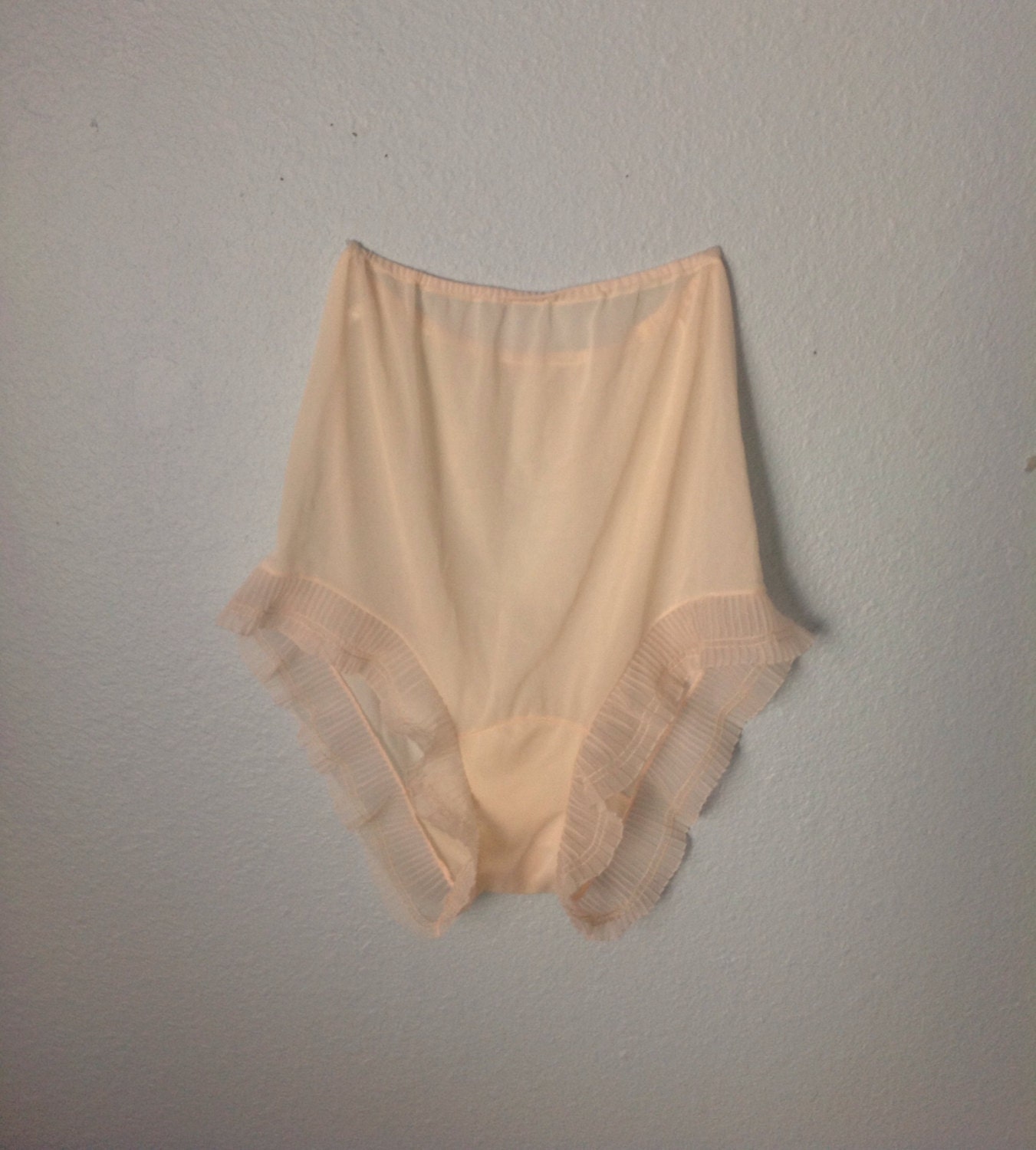 Vintage Nylon Panties 1950s Ruffle Pleated By Lameowvintage