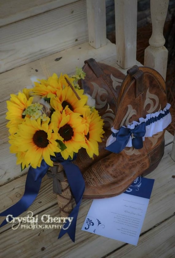 Sunflower Bridal Bouquet Silk Wedding Flowers By Mydaybouquet