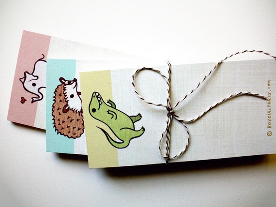 ANIMAL NOTEPAD SET by boygirlparty set of 3 kawaii note pads