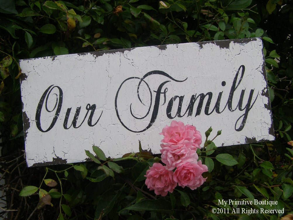 OUR FAMILY Sign Photo Prop Photography by MyPrimitiveBoutique