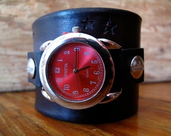 Leather cuff watch | Etsy