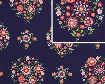 Floral cotton fabric | Etsy