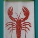 lobster block print towel