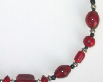 Bold red necklace | Etsy