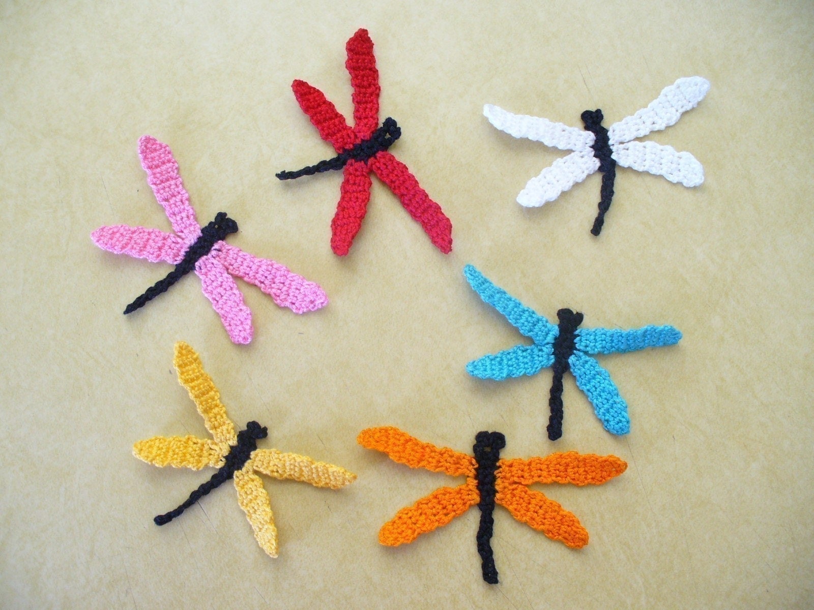 Crocheted Dragonfly Applique Embellishment Earrings Your