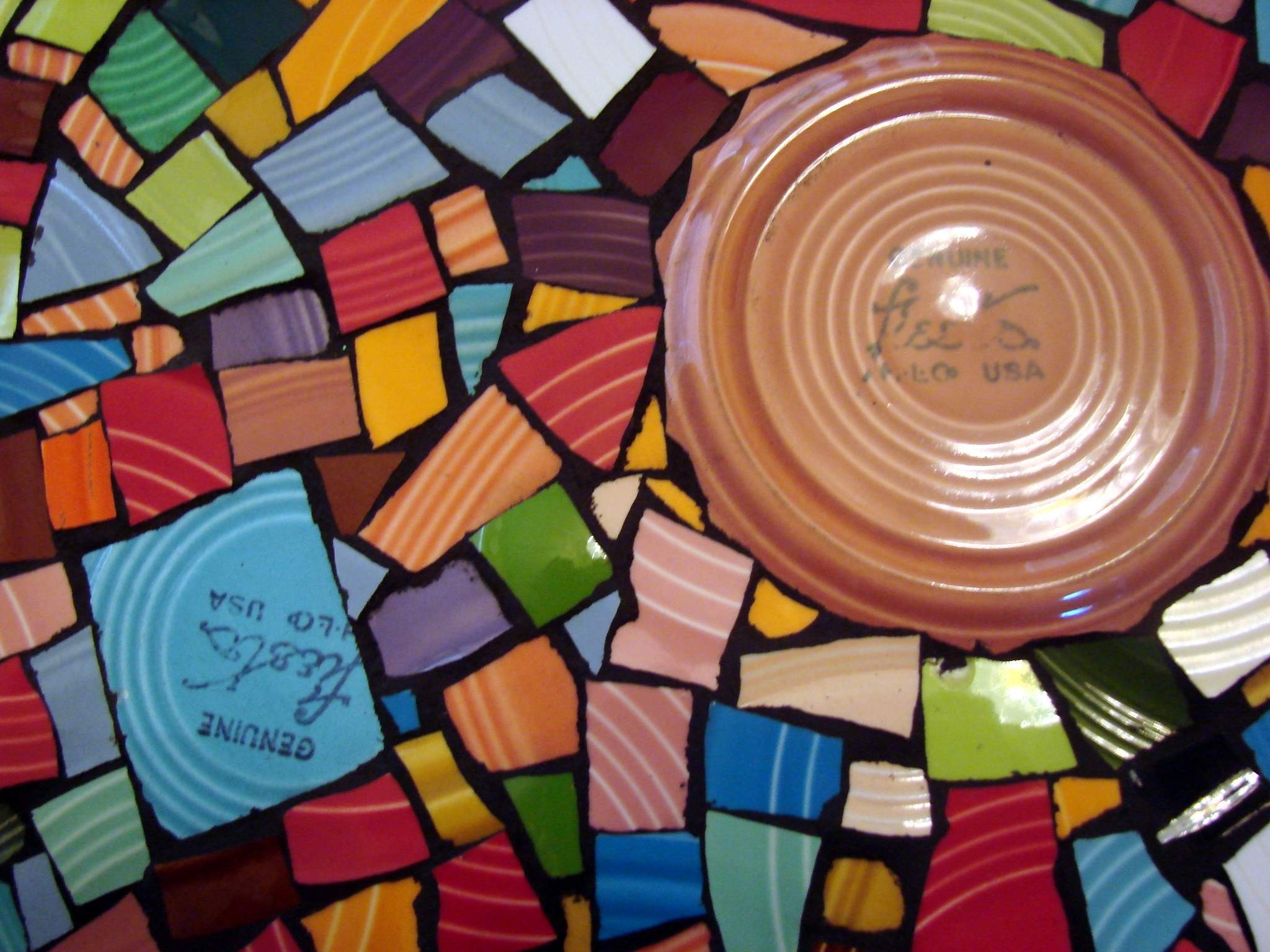 FieSta Ware Mosaic Art Colorful LAzy Susan Spinner by cocomo