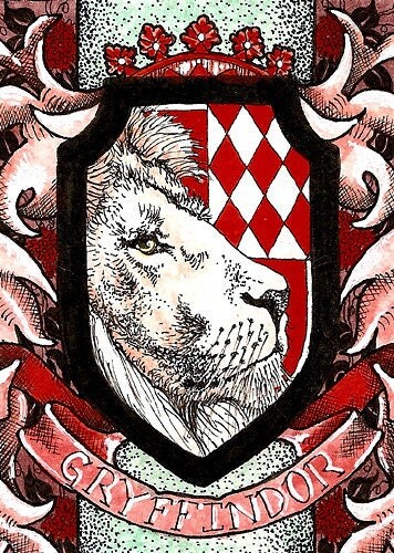 Gryffindor Crest ACEO 2.5x3.5 Mini Print Trading by TempestStudios
