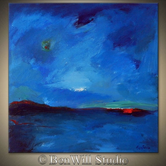 Blue Abstract Expressionism Landscape