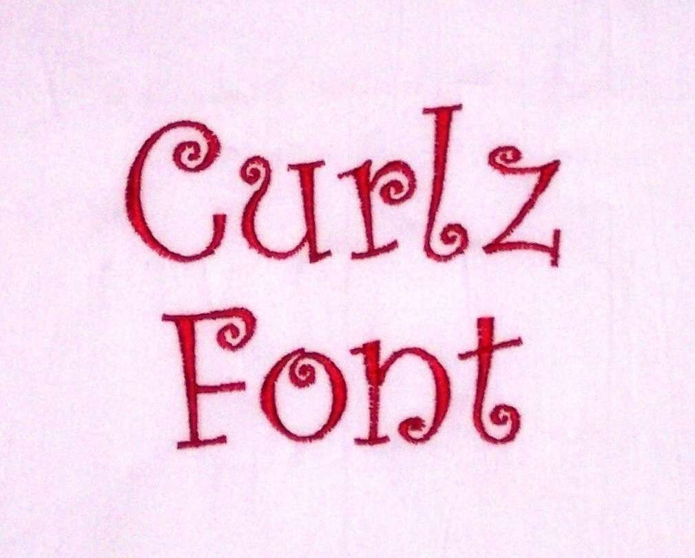 INSTANT DOWNLOAD Curly/Curlz Font Alphabet by embroiderygirl